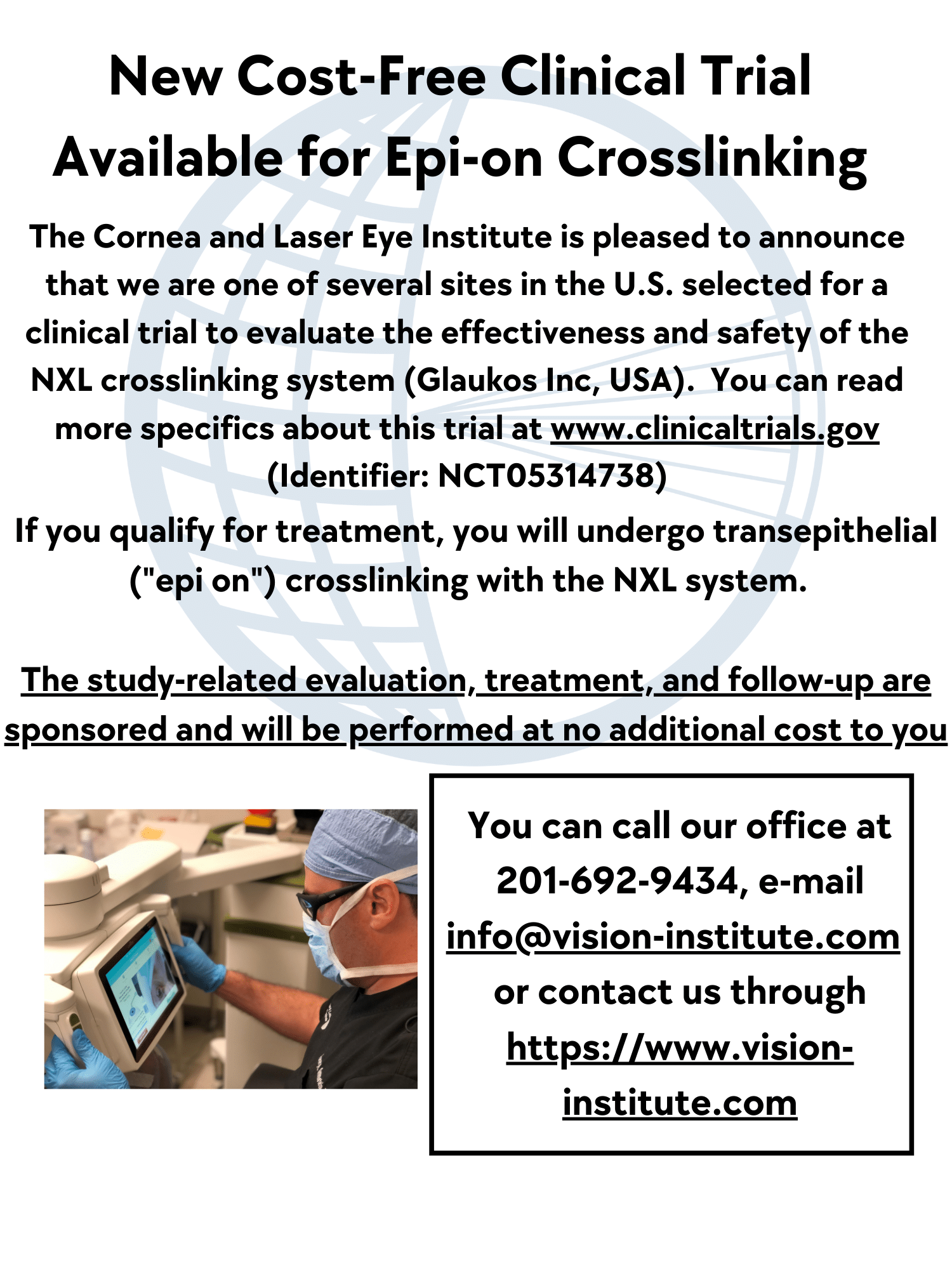 EPI-ON CROSSLINKING - UPDATE: APPLICATION CLOSED - FREE CLINICAL TRIAL ...